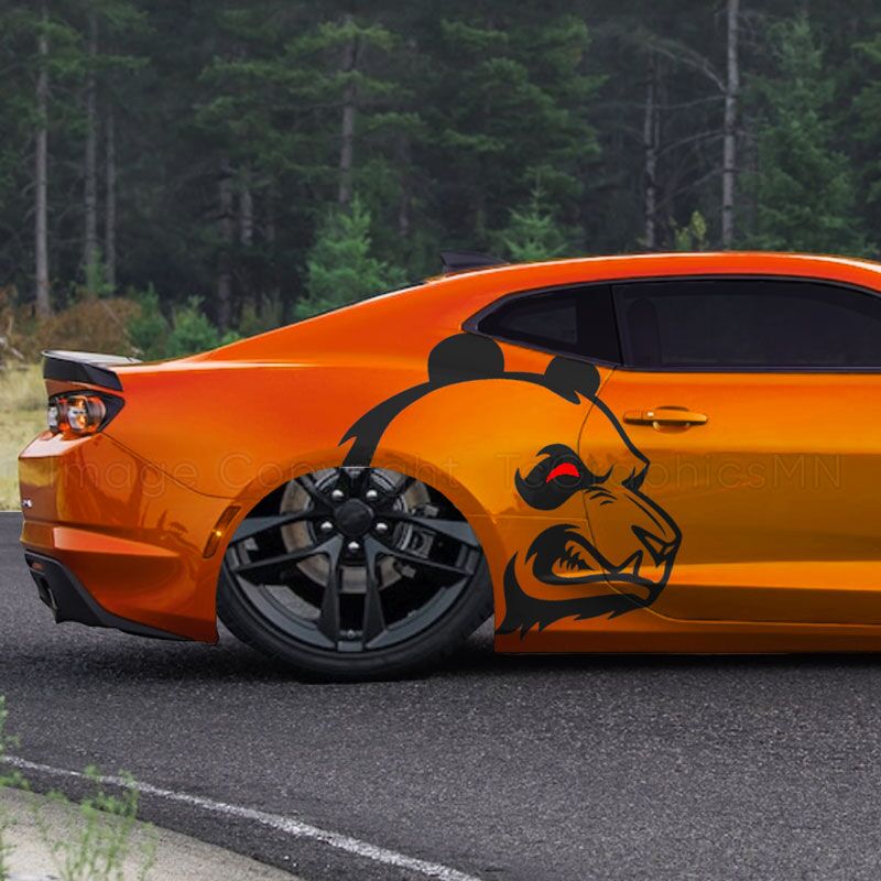 Angry Panda Car Decal Set - Universal Fit - Tc Graphics MN